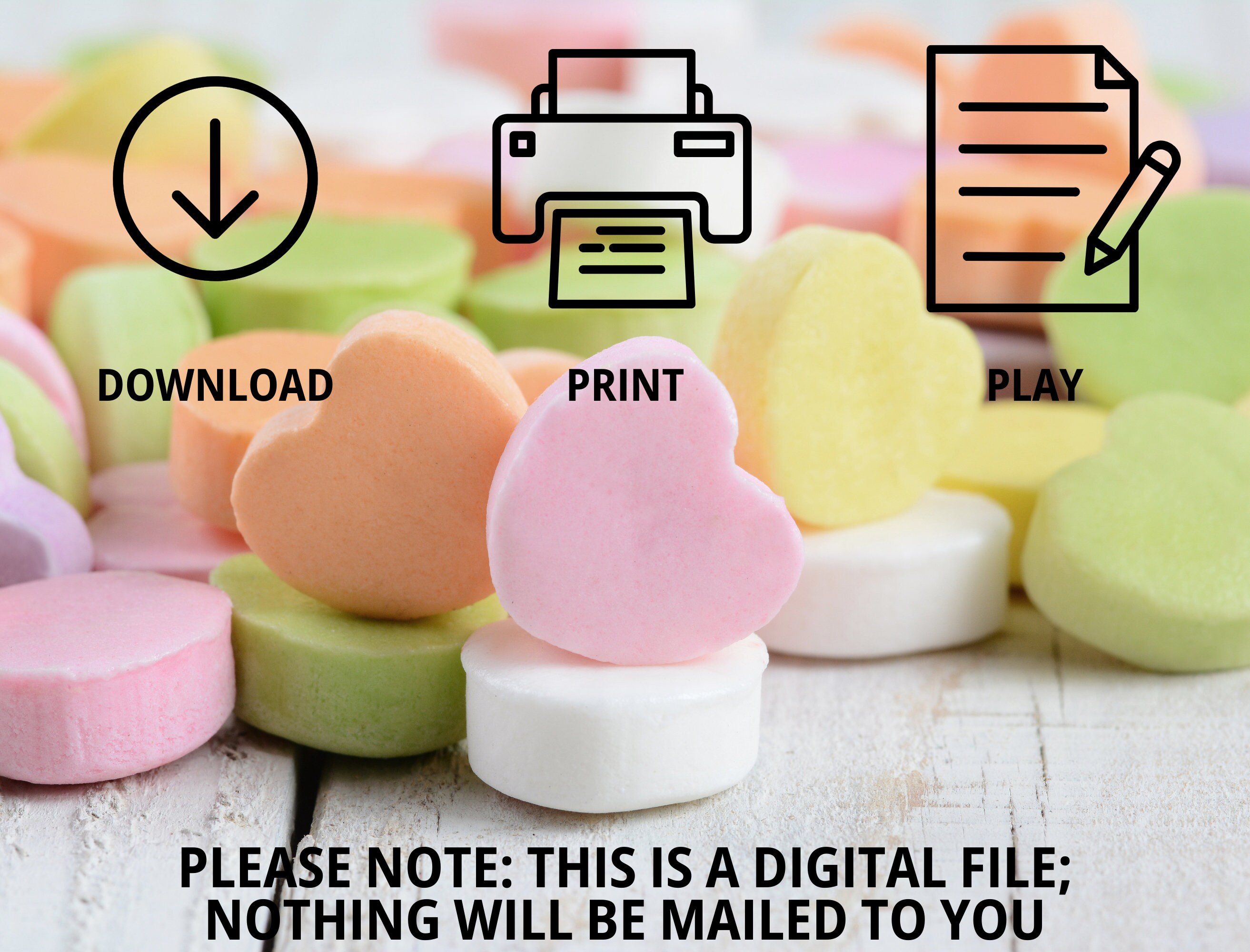 Valentines Roll a Heart Game, Valentine Party Game, Valentines Activity ...