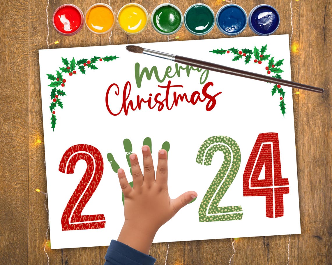 Christmas Handprint Craft, Merry Christmas 2024 Handprint Art, Winter ...