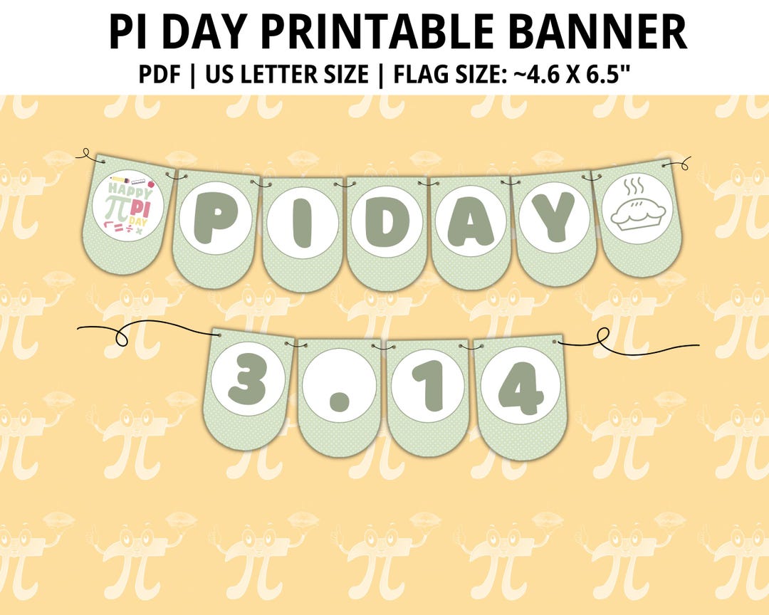 Printable Math Banner, Classroom Activities, Pi Day Banner, ABC Banner ...