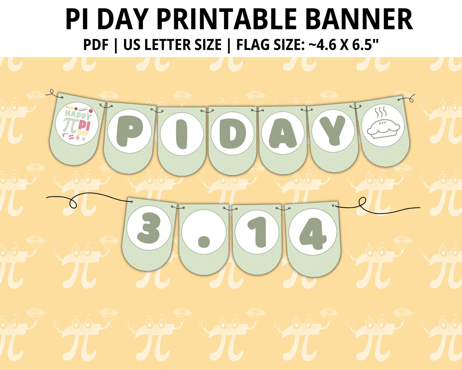 Printable Math Banner, Classroom Activities, Pi Day Banner, ABC Banner ...