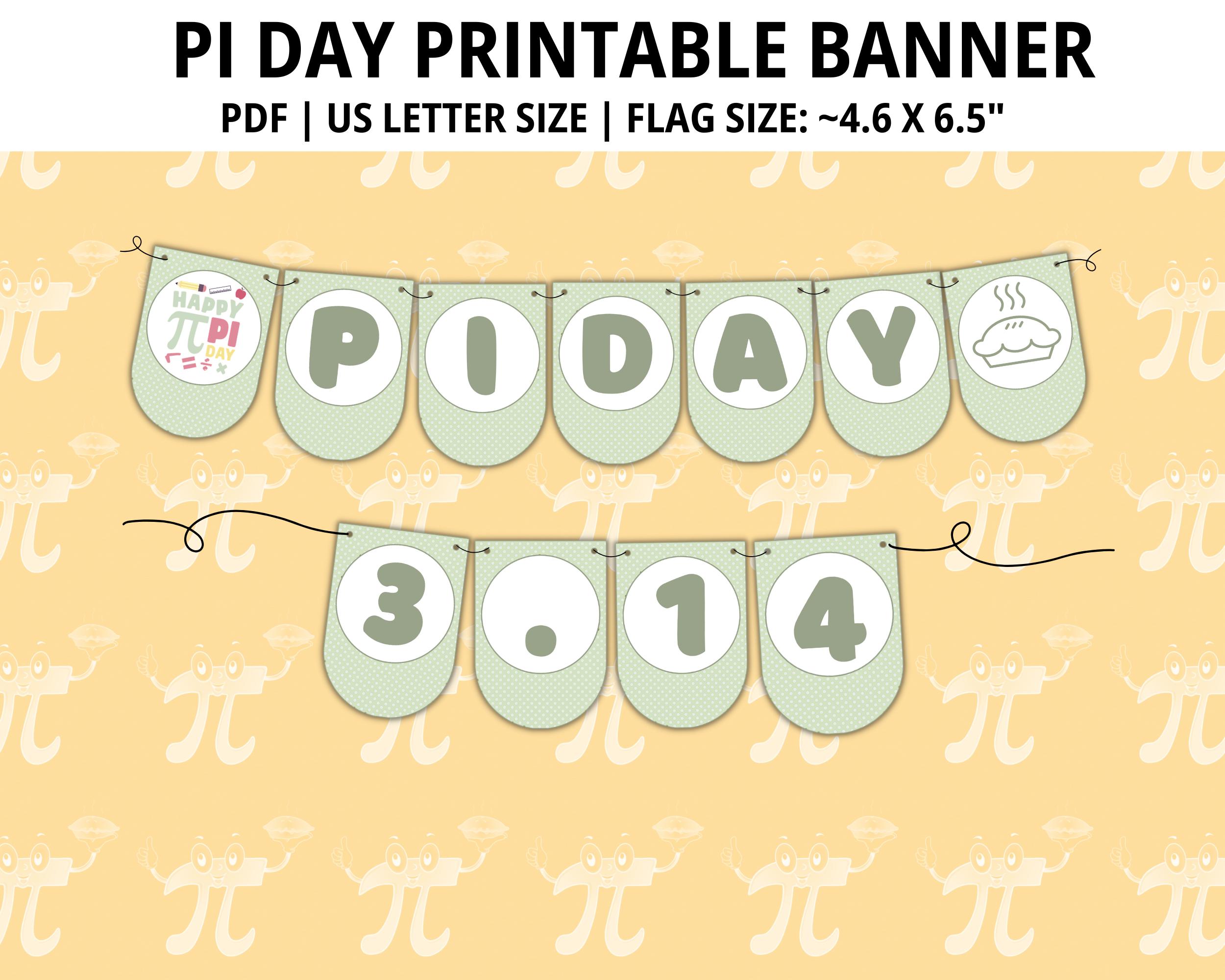 Printable Math Banner, Classroom Activities, Pi Day Banner, ABC Banner ...