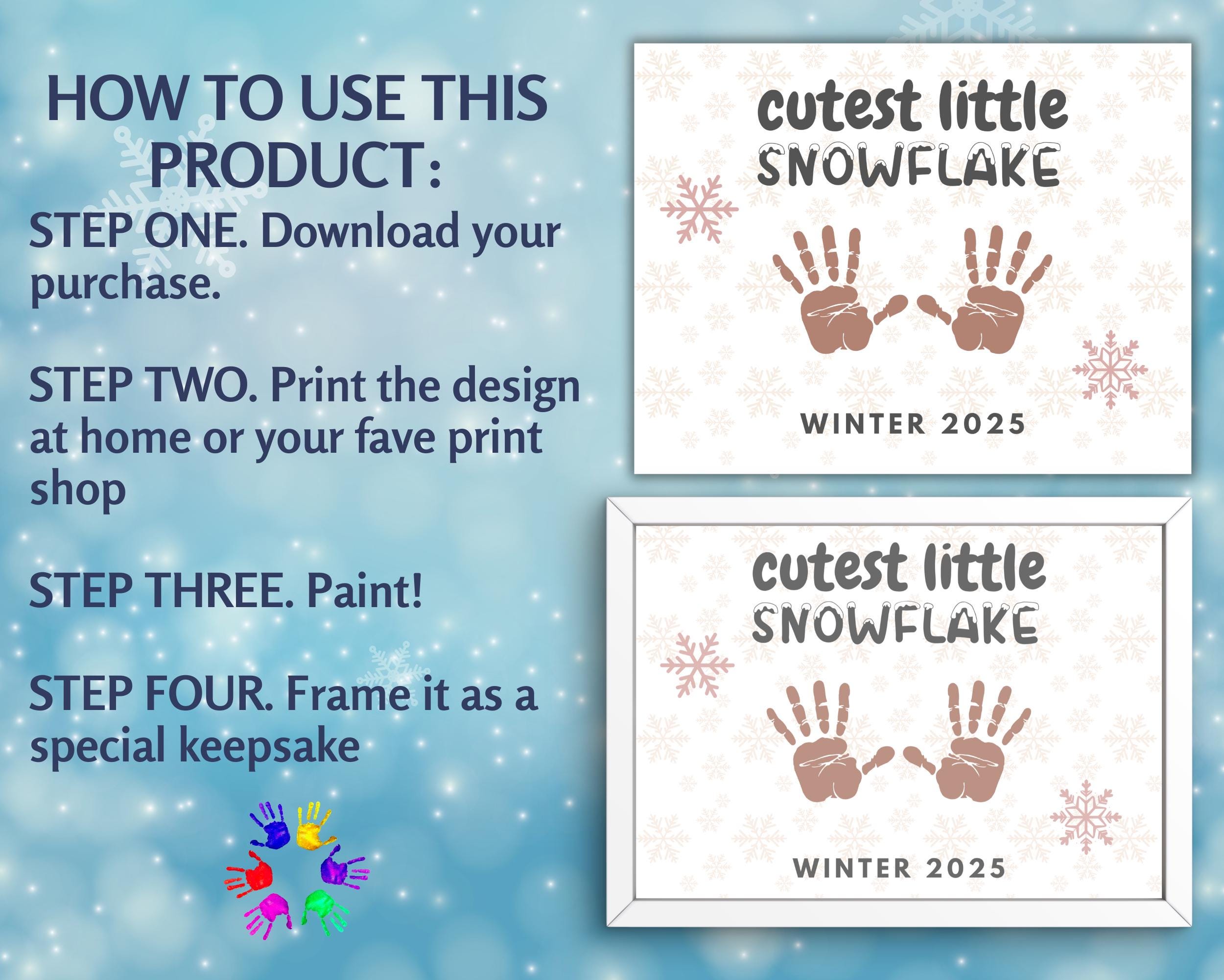 Winter Handprint Craft, Cutest Little Snowflake, Handprint Art, Winter ...