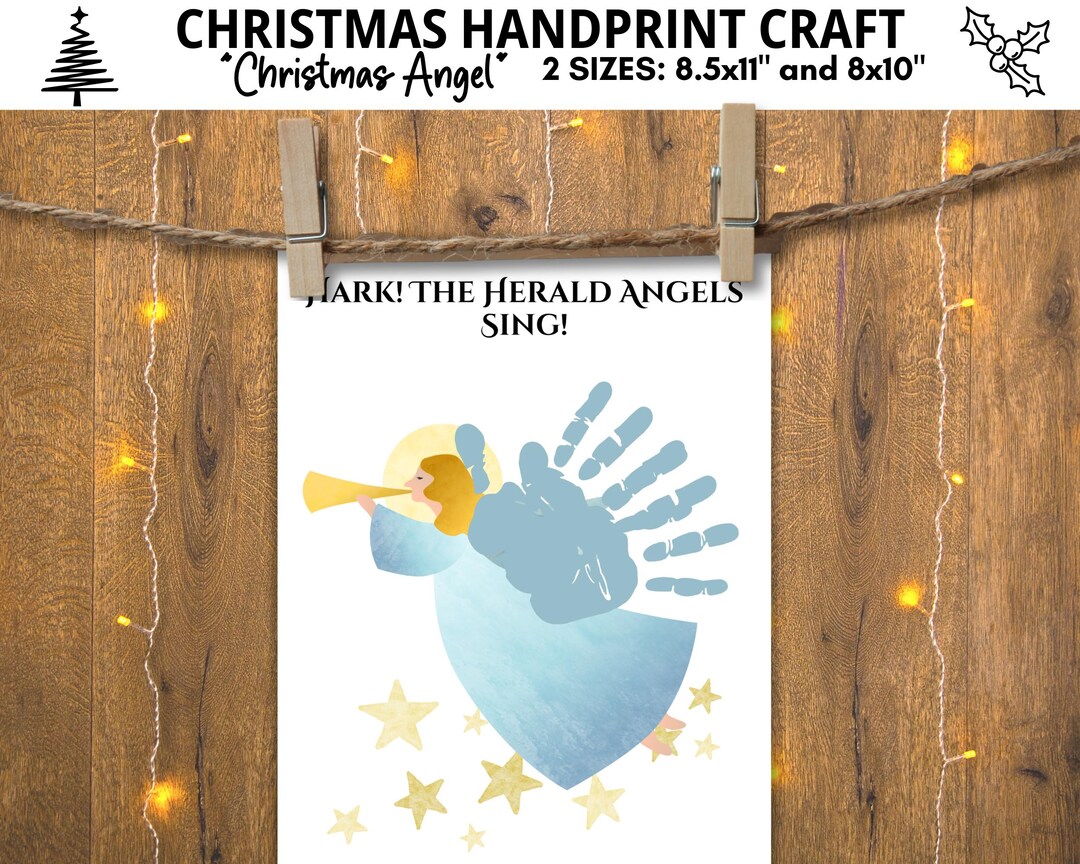 Christmas Handprint Craft, Christmas Angel Handprint Art, Winter ...