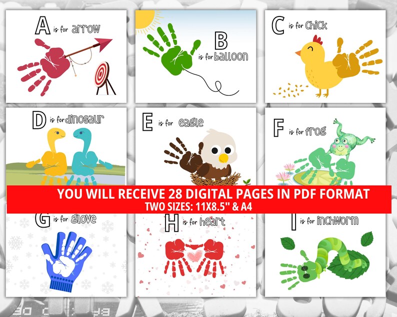 Alphabet Handprint Book, Alphabet Handprint Craft, Handprint Art, ABC ...