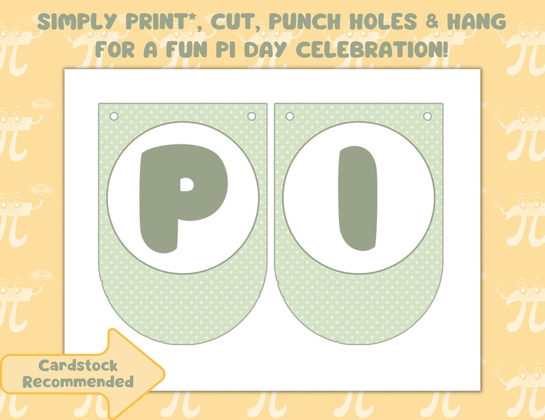 Printable Math Banner, Classroom Activities, Pi Day Banner, Spring ...