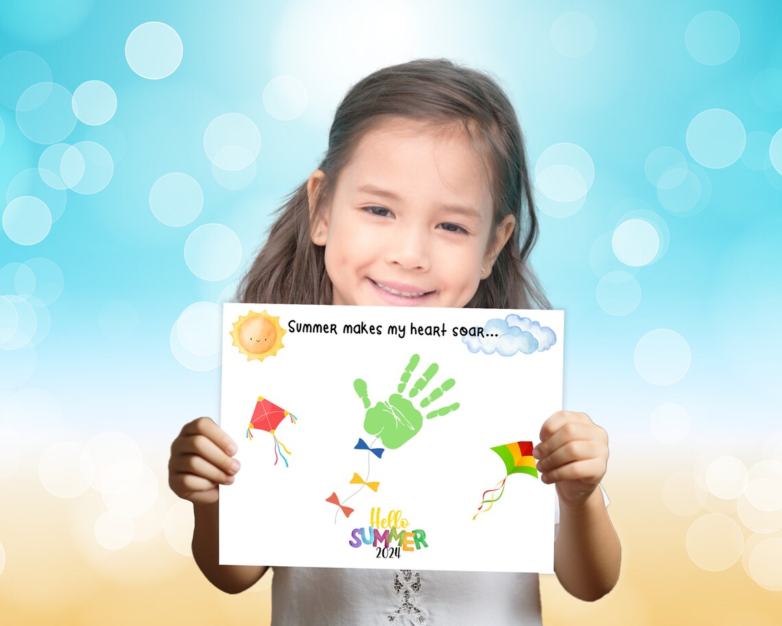 Summer Handprint Craft, Kite Handprint Craft, Summer Handprint Art ...