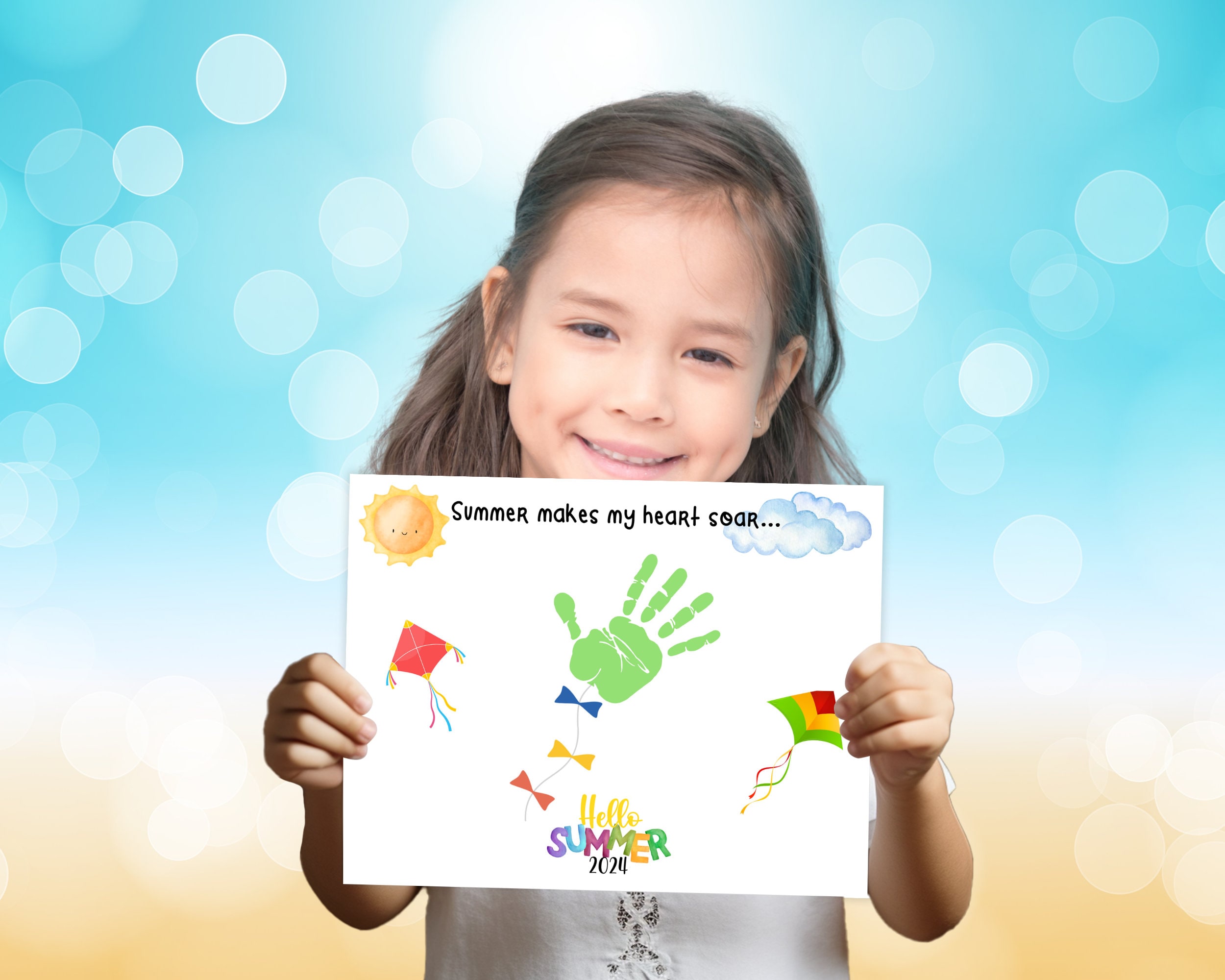 Summer Handprint Craft, Kite Handprint Craft, Summer Handprint Art ...