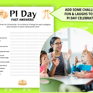 Pi Day Fast Answers Game, Trivia Game, Math Pi Day, Math Questions ...