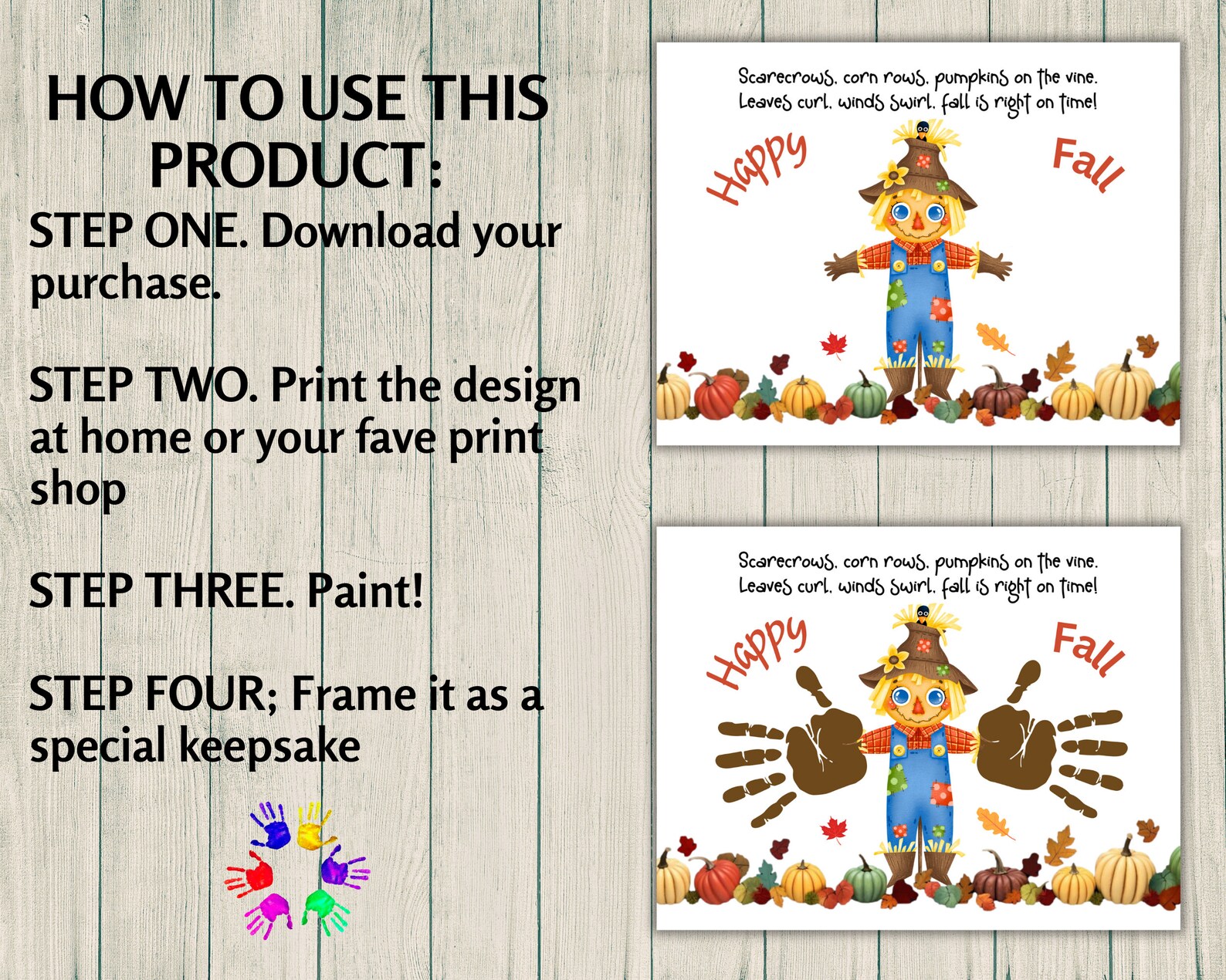 Scarecrow Handprint Craft, Fall Handprint Craft, Fall Handprint Art ...