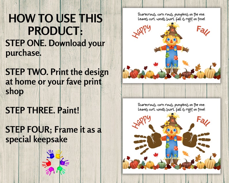 Scarecrow Handprint Craft, Fall Handprint Craft, Fall Handprint Art ...