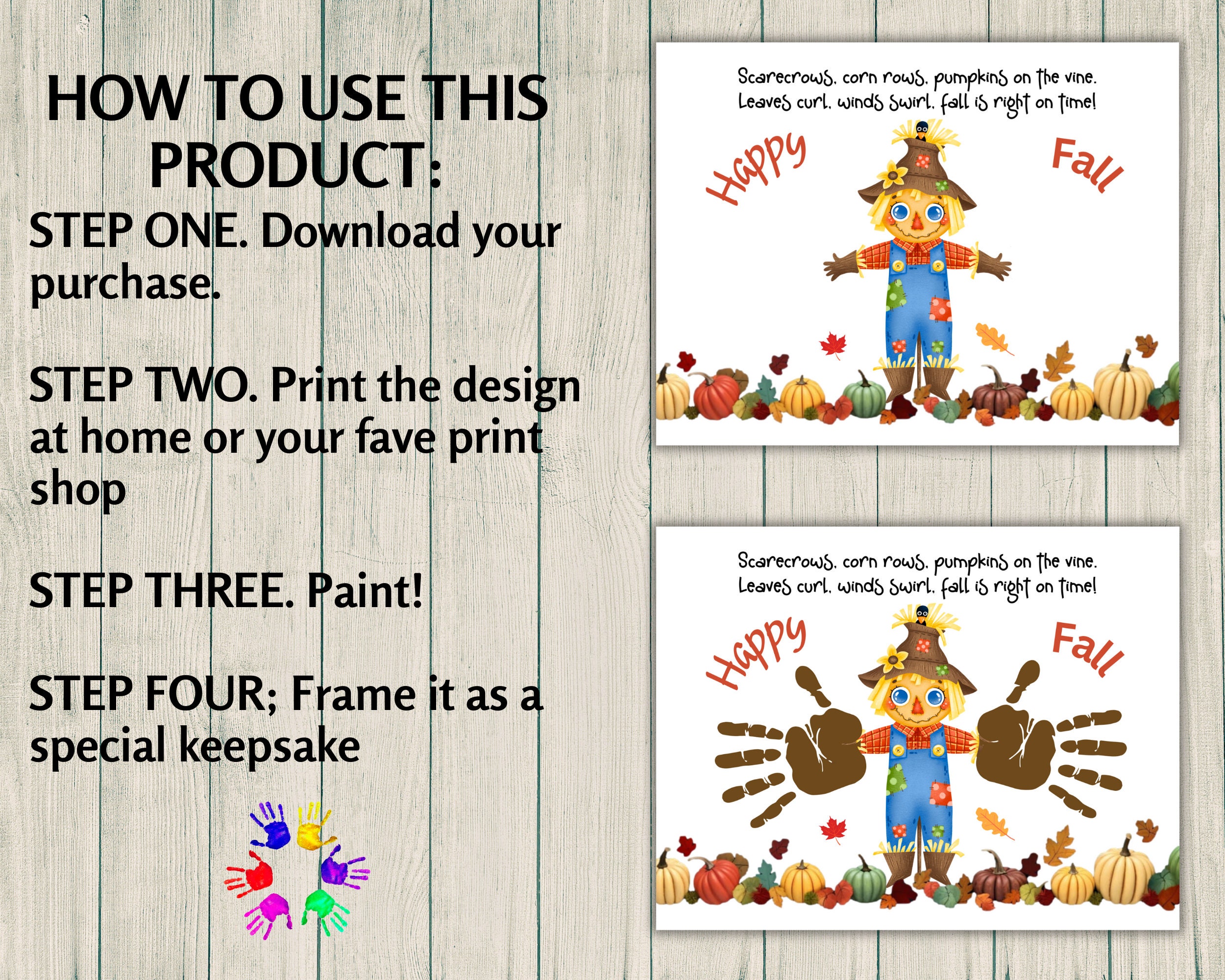 Scarecrow Handprint Craft, Fall Handprint Craft, Fall Handprint Art ...
