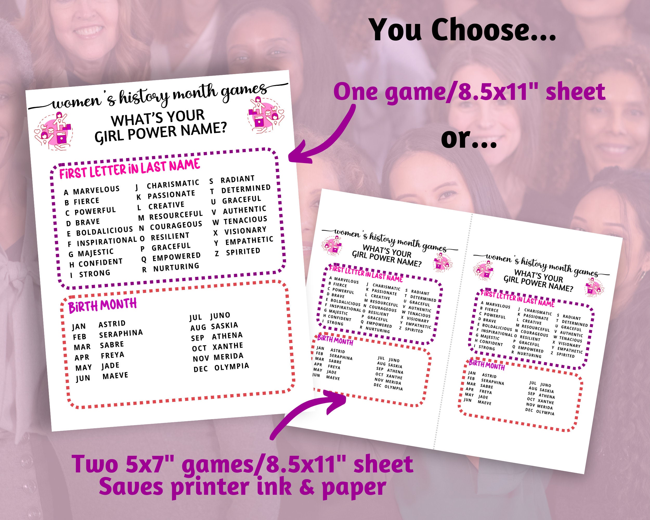 What's Your Girl Power Name, Womens History Games, Girl Power Name Game ...