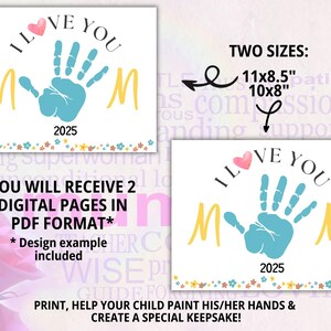 Mother's Day Handprint Craft, I Love You Mom, Handprint Art, Handprint ...