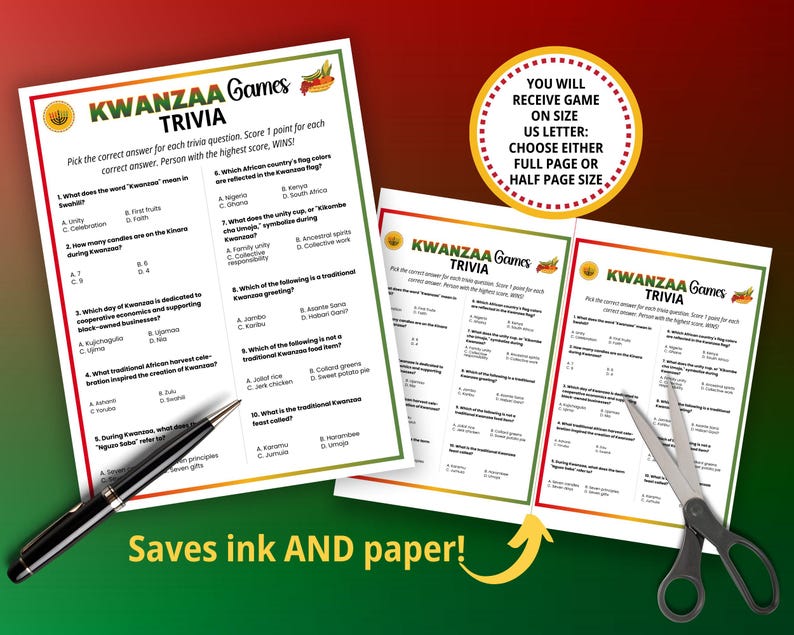 Kwanzaa Trivia, Kwanzaa Game, Holiday Party Games, Kwanzaa Educational ...