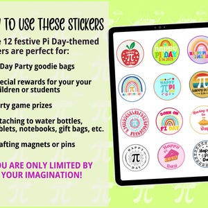 Pi Day Stickers, Printable Stickers, Pi Day Download, Math Pi Day, Math ...
