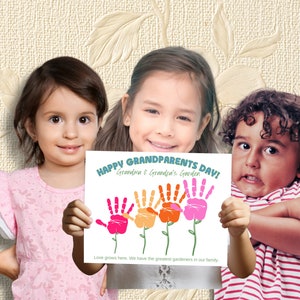 Grandparents Day Handprint Craft, Grandma Handprint Art, Grandpa ...