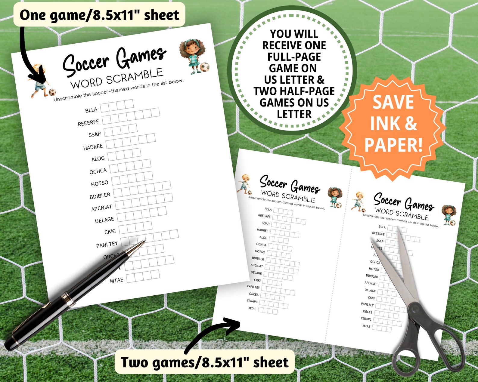 Soccer Word Scramble Game, Soccer Games, Group Games, Soccer Birthday ...