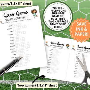 Soccer Word Scramble Game, Soccer Games, Group Games, Soccer Birthday ...