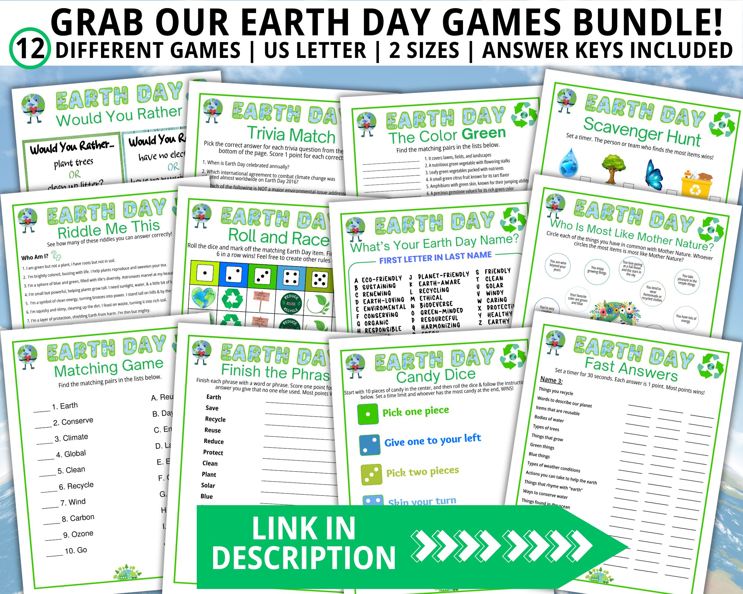 Earth Day Fast Answers Game, Earth Day Game, Earth Day Trivia, Earth ...