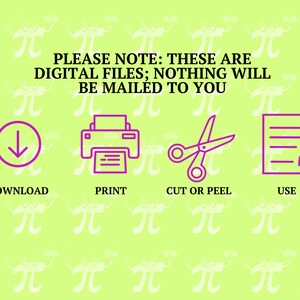 Pi Day Stickers, Printable Stickers, Pi Day Download, Math Pi Day, Math ...