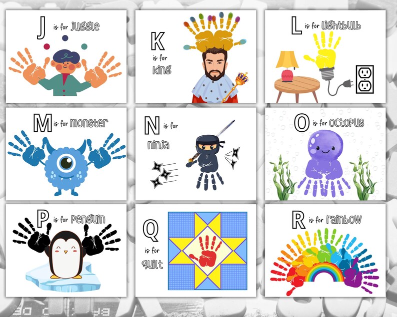 Alphabet Handprint Book, Alphabet Handprint Craft, Handprint Art, ABC ...