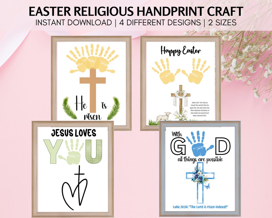 Easter Handprint Craft Bundle, Religious Easter Handprint Art ...