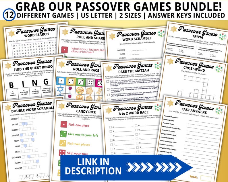 Passover Activity Sheet, 2 Sizes, Passover Game, Kids Passover ...