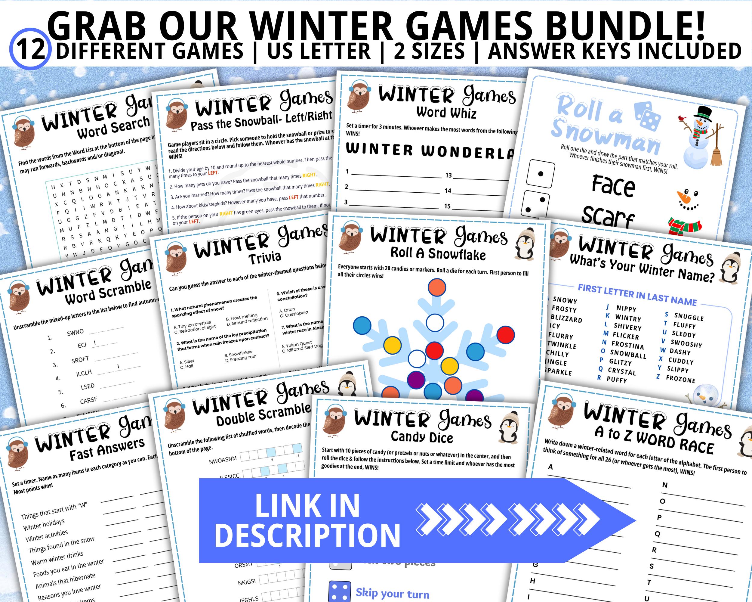 Winter Trivia Game, Winter Games, Wintertime Games, Trivia Question ...