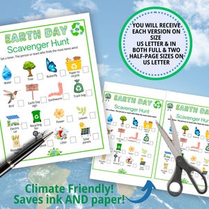 Earth Day Scavenger Hunt, Earth Day Games, Kid Scavenger Hunt, Family ...