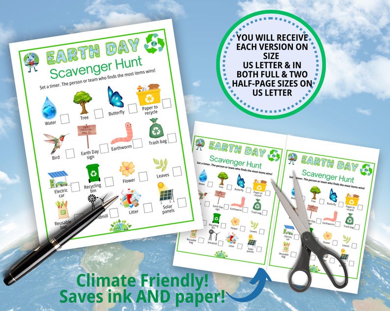 Earth Day Scavenger Hunt, Earth Day Games, Kid Scavenger Hunt, Family ...