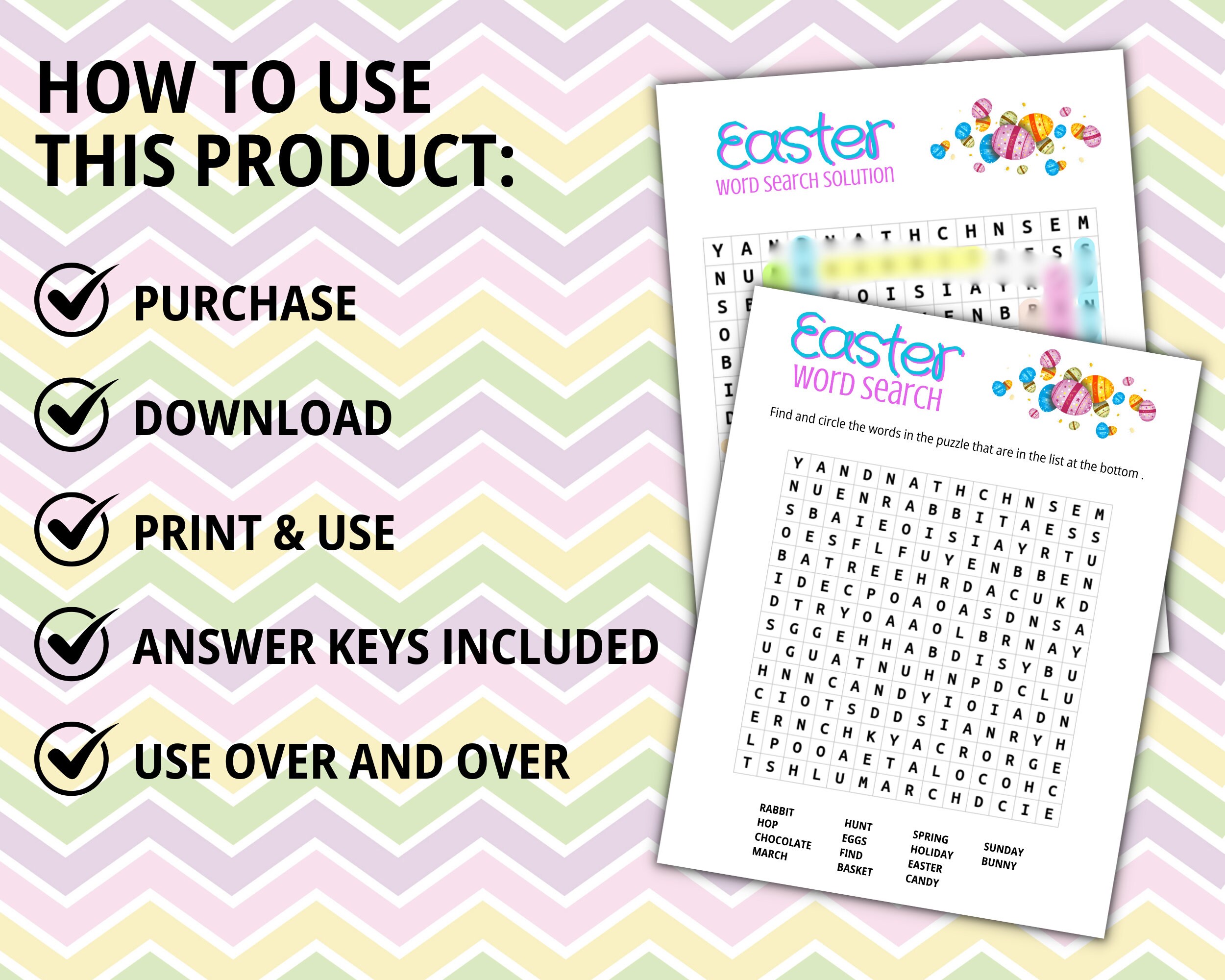 Easter Word Search, Easter Word Game, Easter Game, Family Game Night ...