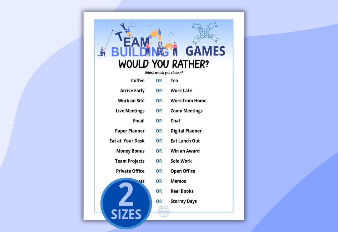 Would You Rather, Team Building Games, Team Bonding Games, Team ...
