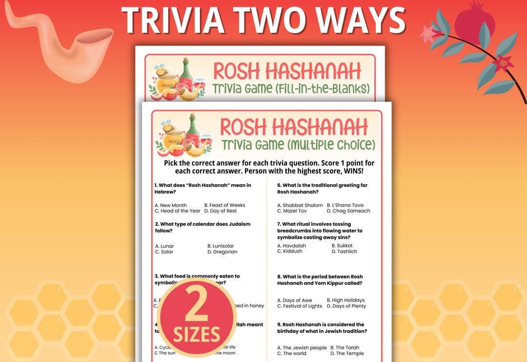Rosh Hashanah Trivia, Rosh Hashanah, Rosh Hashanah Games, Jewish Games ...