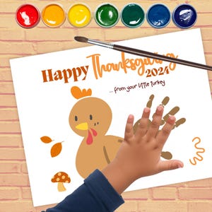 Thanksgiving Handprint Craft, My Little Turkey Handprint, Fall ...