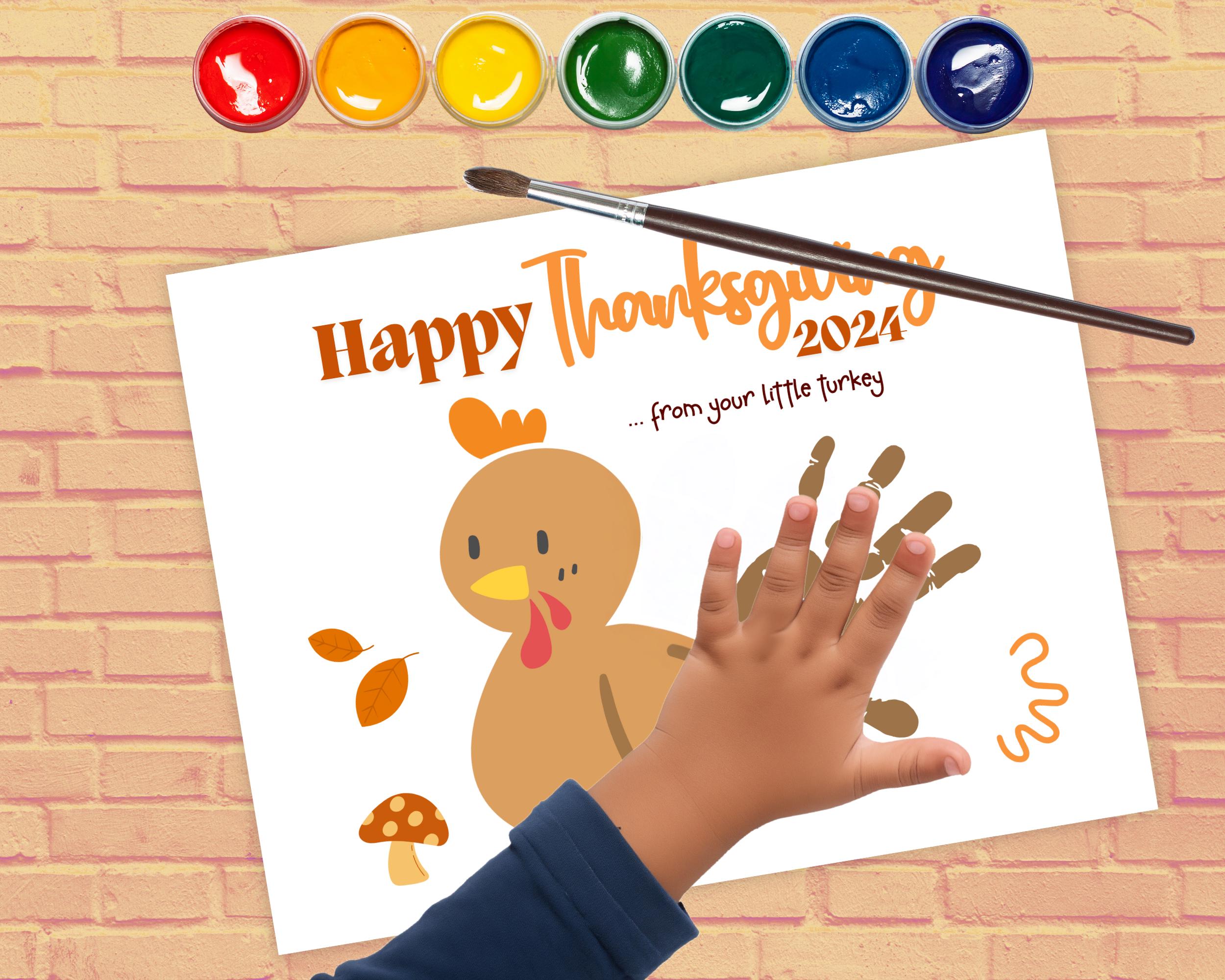 Thanksgiving Handprint Craft, My Little Turkey Handprint, Fall ...