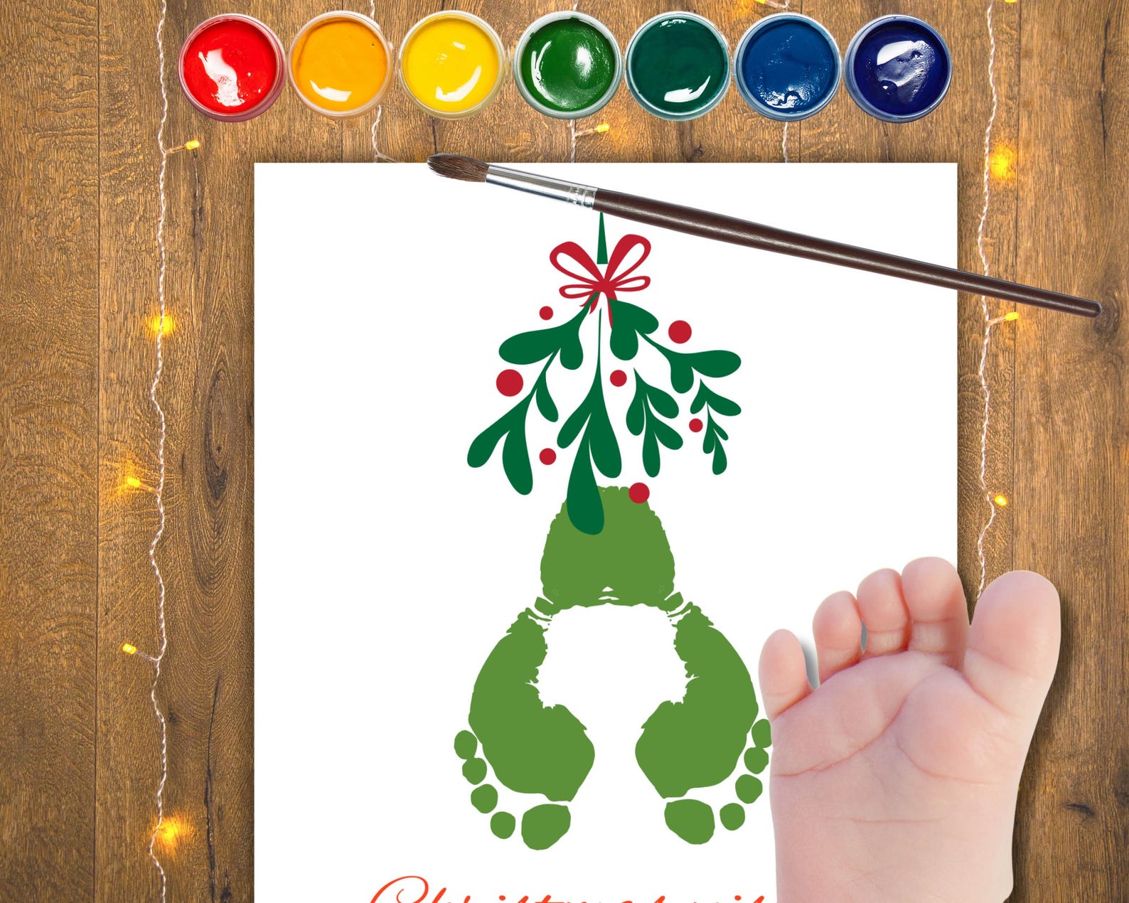 Christmas Handprint Craft, Mistletoe Footprint, Winter Handprint Craft ...