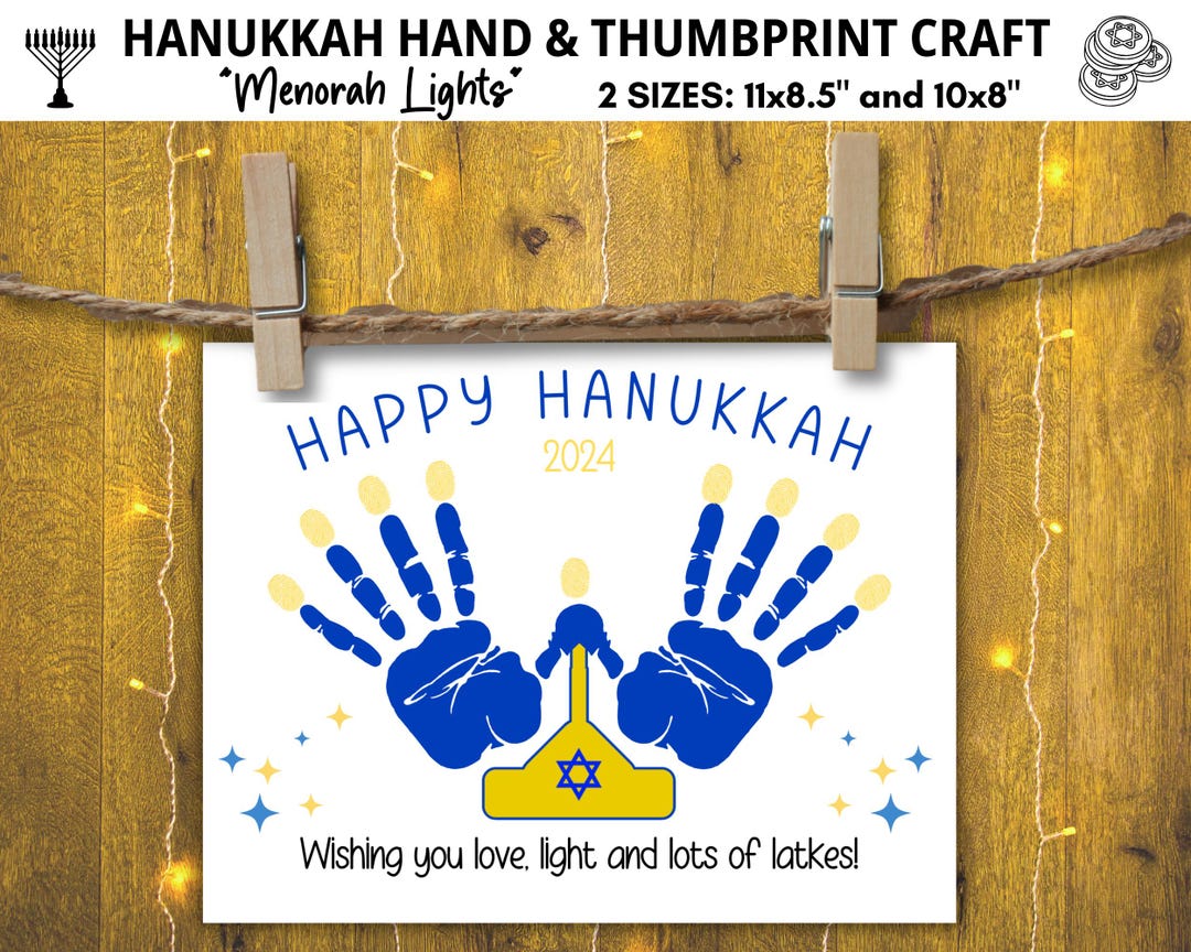 Hanukkah Handprint Craft, Menorah Handprint, Winter Handprint Craft ...