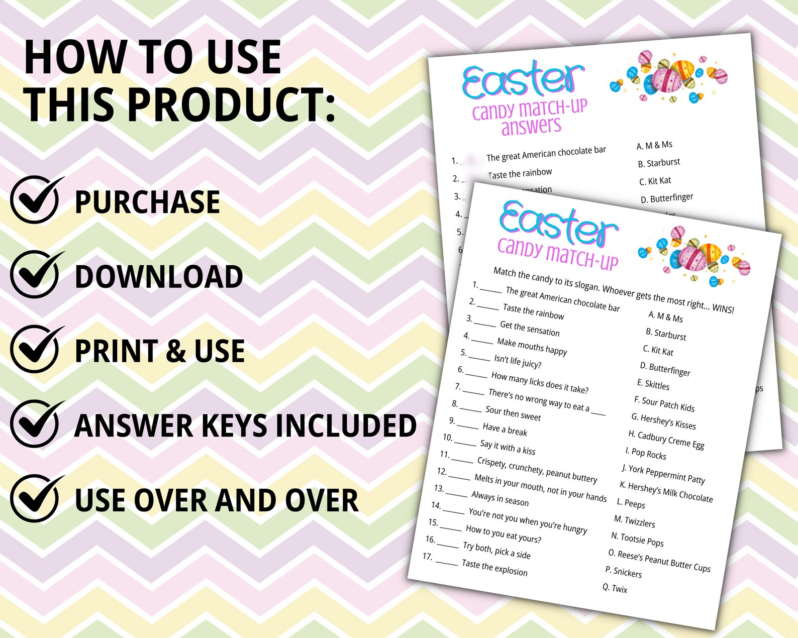 Easter Candy Matchup Game, Easter Games, Easter Riddles, Easter Trivia ...