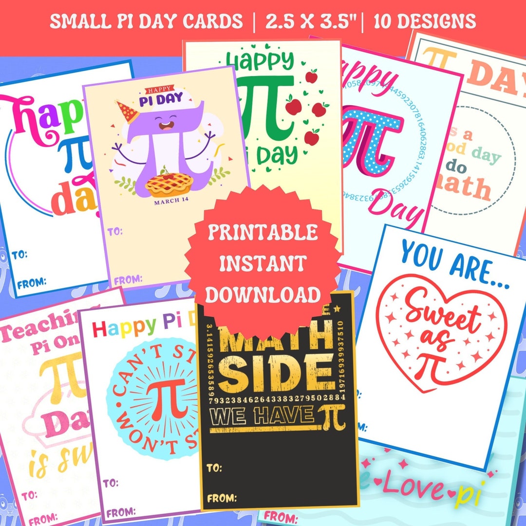 Printable Small Pi Day Cards Exchange Like Valentines - Etsy