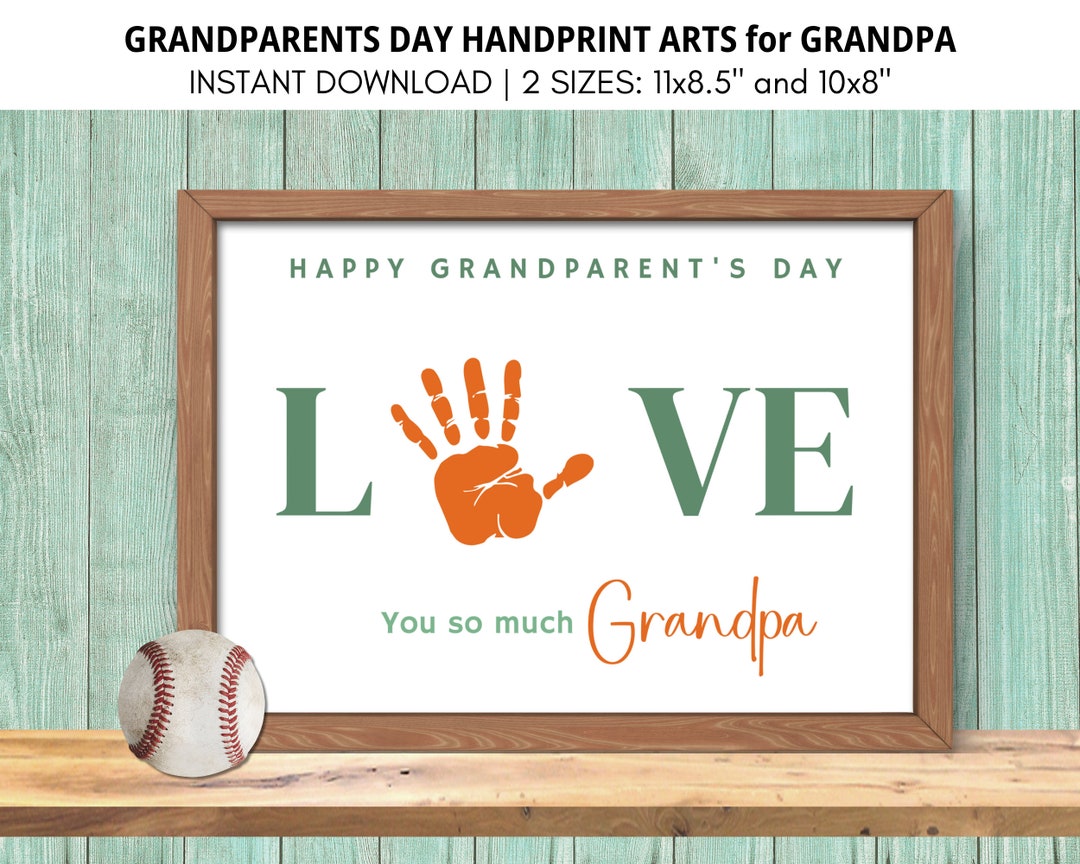 Grandparents Day Handprint Craft, Grandma Handprint Art, Grandpa ...