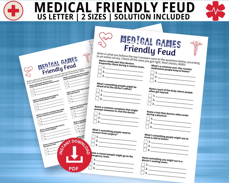 Medical Friendly Feud, Health Trivia, Medical Games, Nursing Games ...
