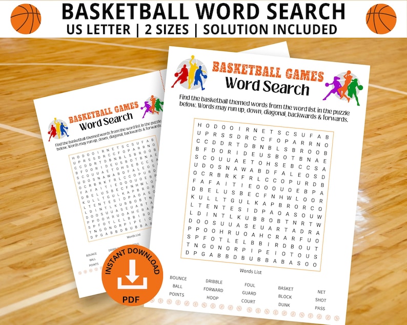 Basketball Word Search Game, Basketball Games, Basketball Party, Family ...