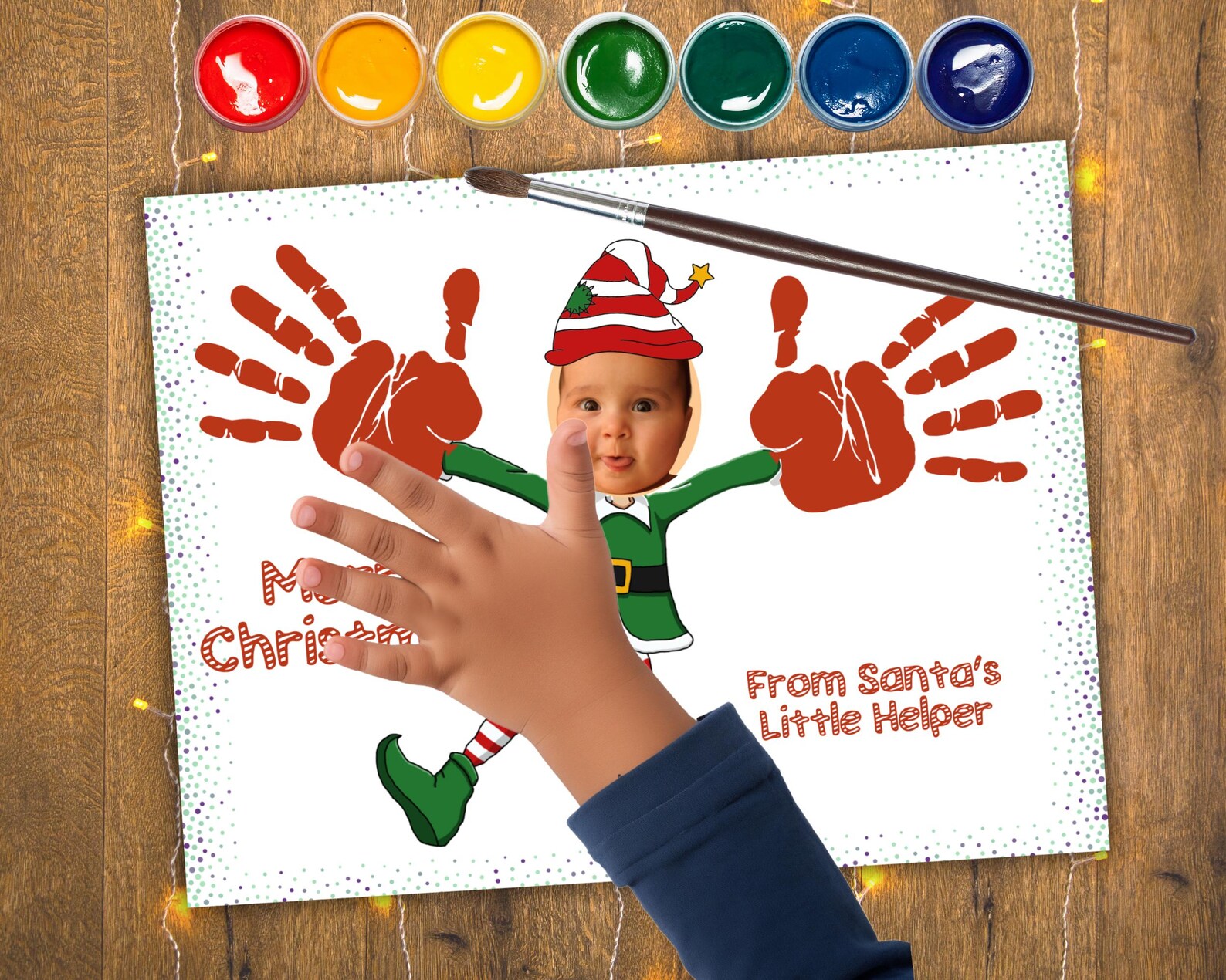 Editable Christmas Handprint Craft, Santa's Little Helper Handprint Art ...