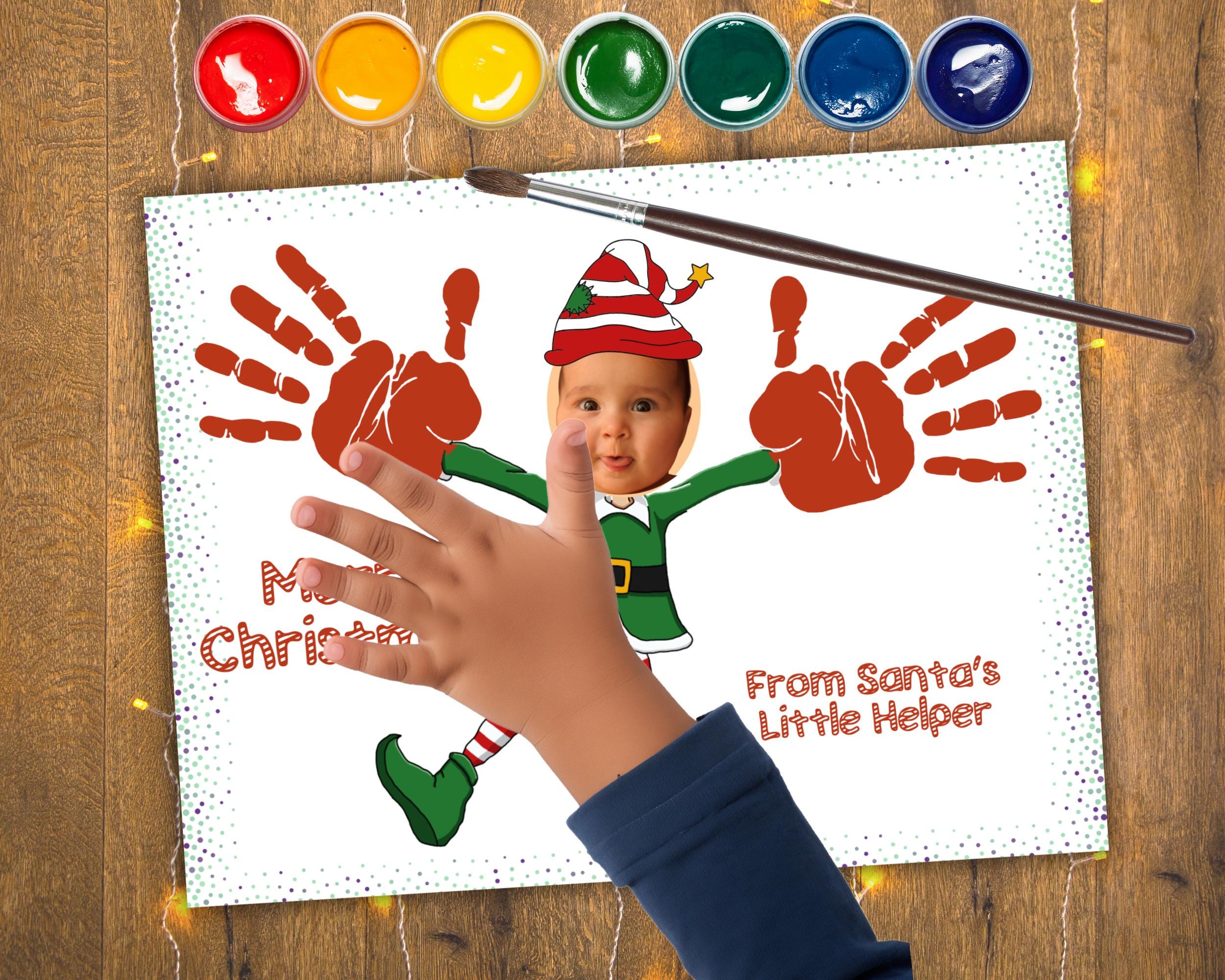 Editable Christmas Handprint Craft, Santa's Little Helper Handprint Art ...