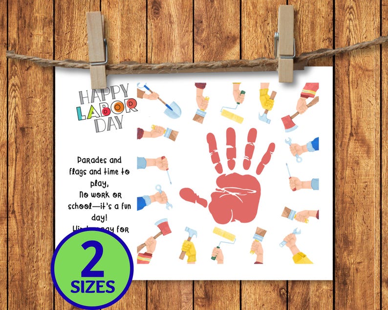 Labor Day Handprint Craft, Handprint Art, Handprint Sign, Handprint ...