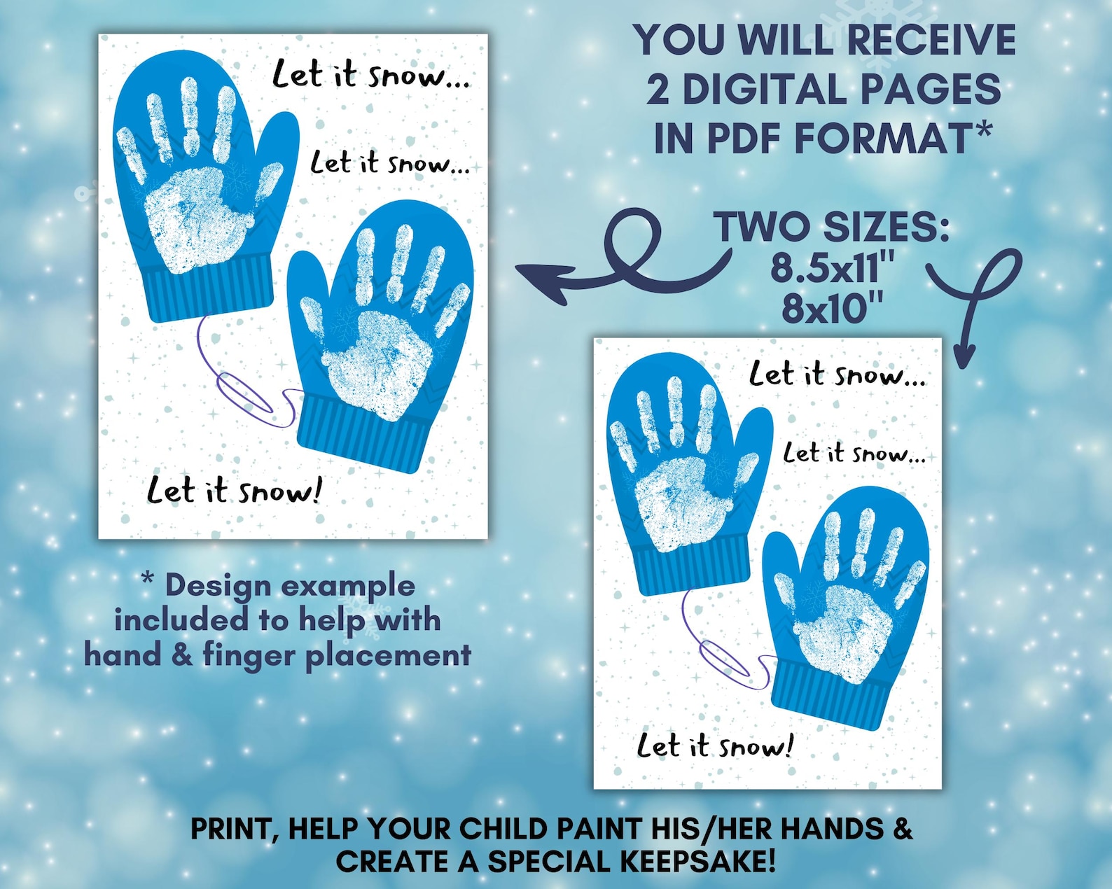 Winter Handprint Crafts, Let It Snow, Handprint Art, Winter Handprint ...