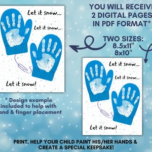 Winter Handprint Crafts, Let It Snow, Handprint Art, Winter Handprint ...