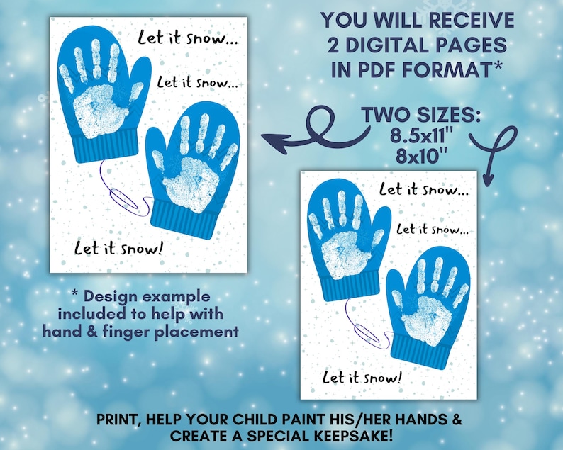 Winter Handprint Crafts, Let It Snow, Handprint Art, Winter Handprint ...