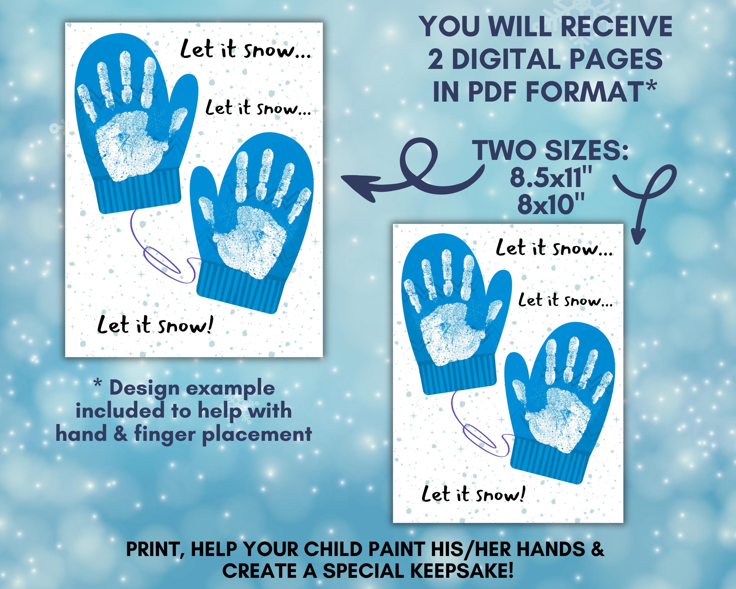 Winter Handprint Crafts, Let It Snow, Handprint Art, Winter Handprint ...