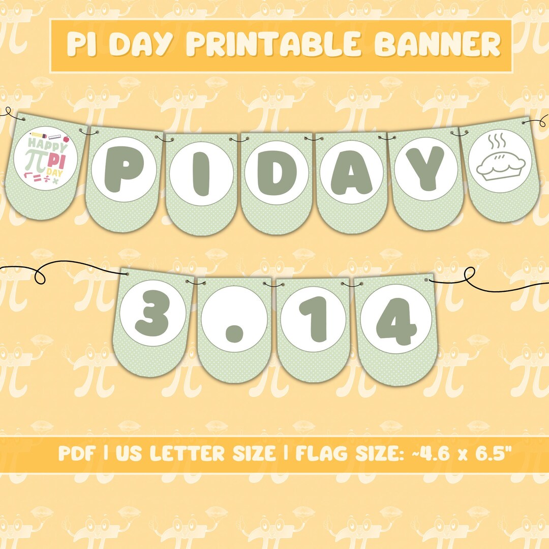 Printable Math Banner, Classroom Activities, Pi Day Banner, Spring ...